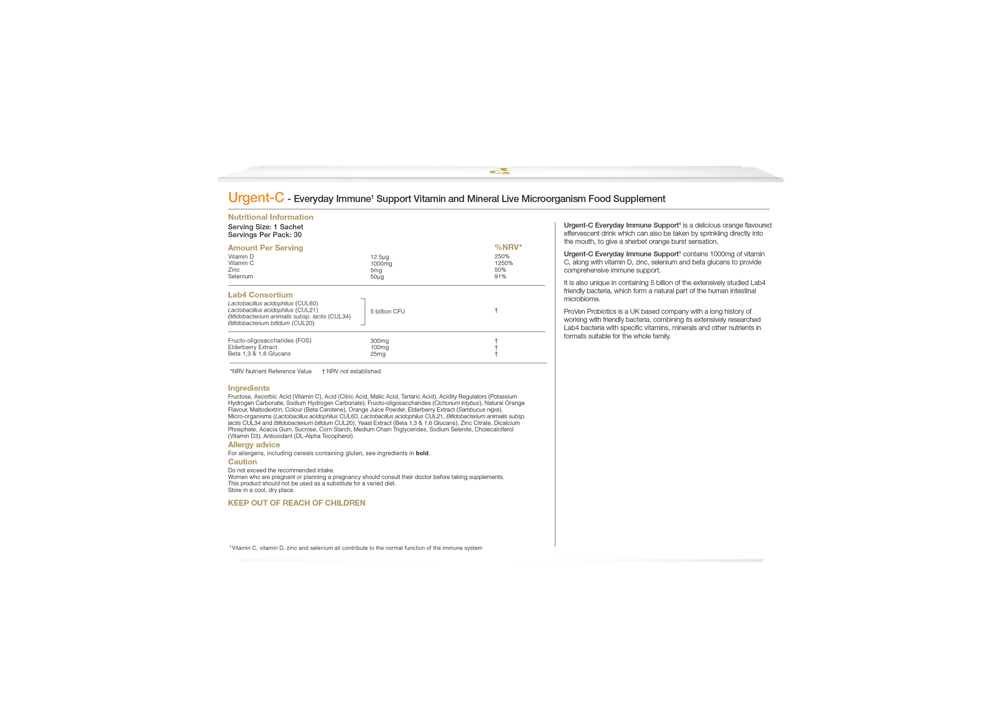 Urgent-C Everyday Immune Support — ProVen UK