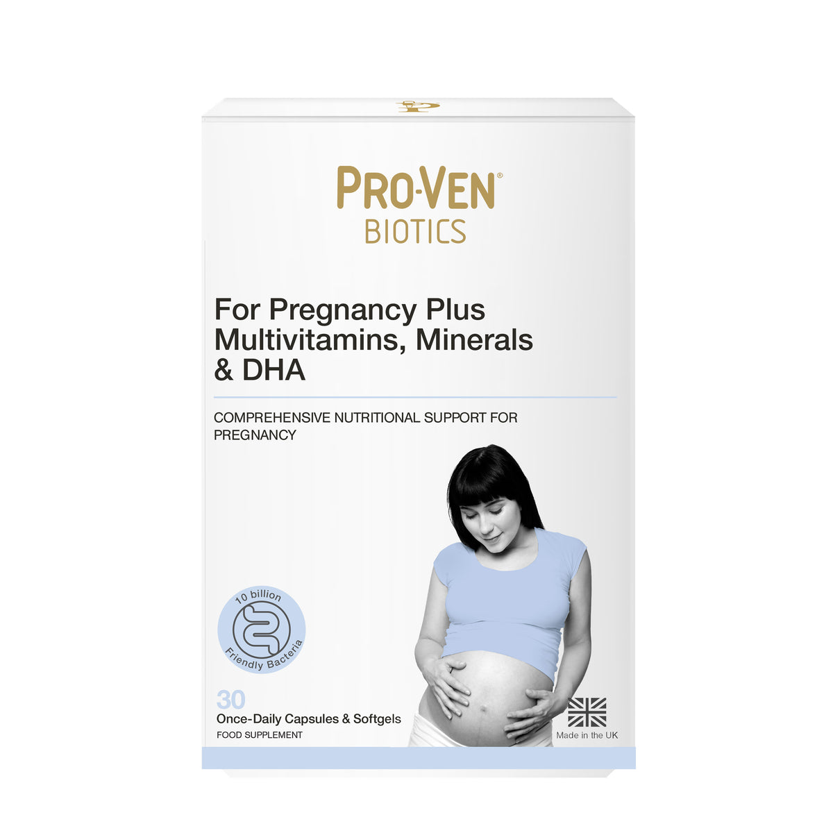 Enhances pregnancy gut health with probiotics.