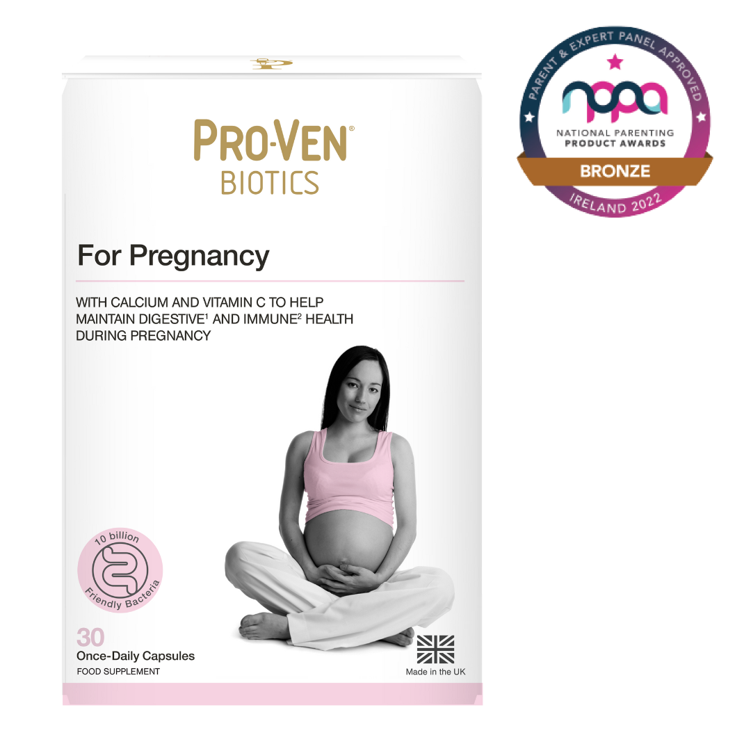 Promotes pregnancy gut health with probiotics.
